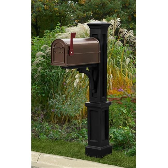 Mayne 5813B Newport Plus Mailbox Post- Black- - Walmart.com
