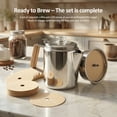 Stainless Steel Coffee Percolator 33.8 oz Stovetop Coffee Pot with 100 ...
