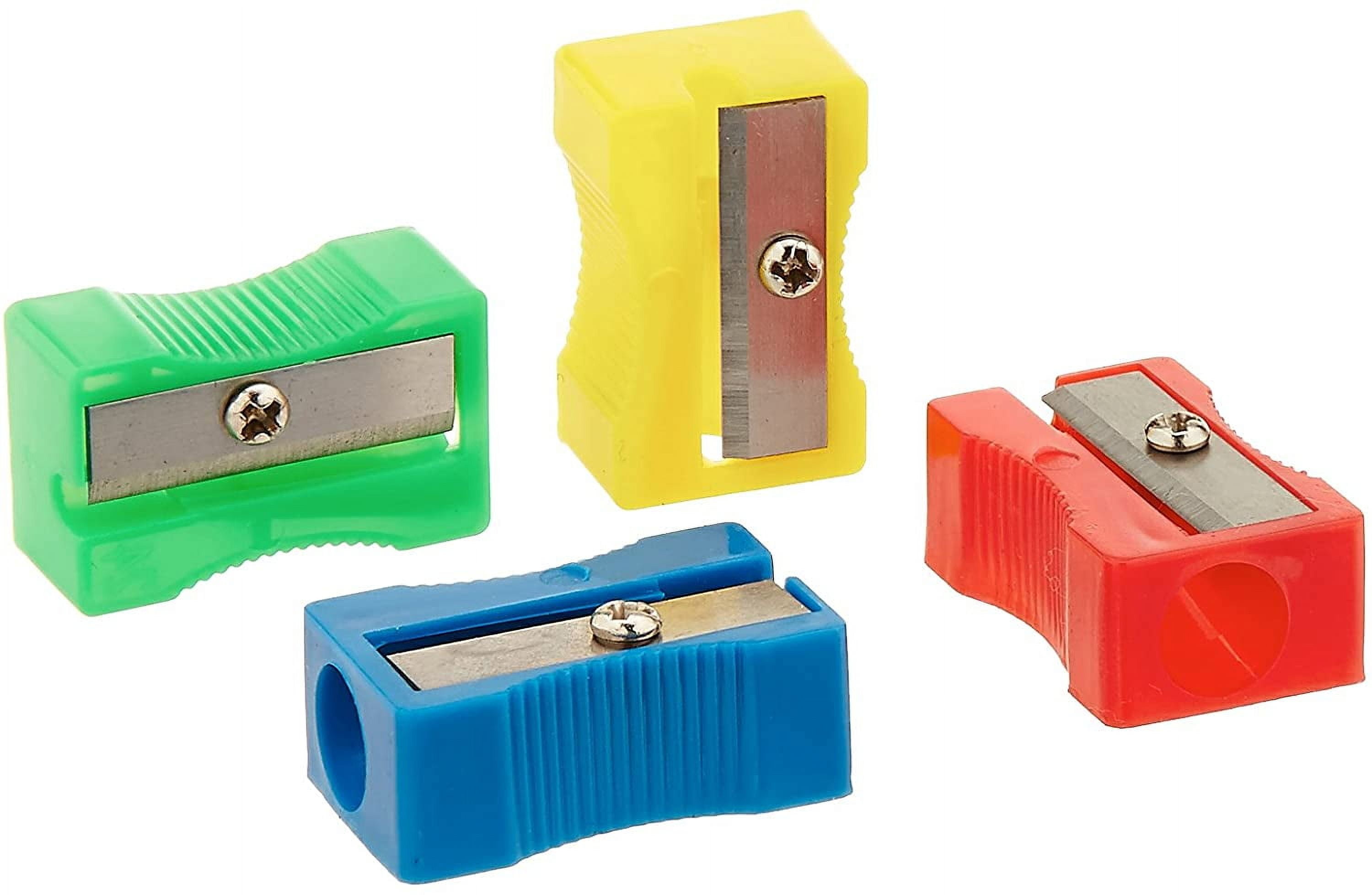 Paquete de 20 sacapuntas escolares de plástico, colores surtidos ...