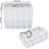 Tutuviw 3-Tier Adjustable Stackable Compartment Slot Plastic Storage ...