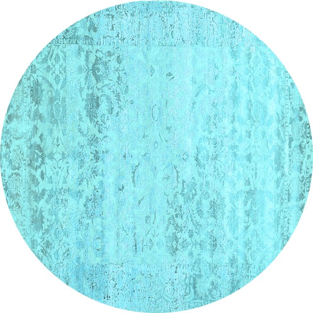 Ahgly Company Indoor Round Abstract Light Blue Contemporary Area Rugs ...