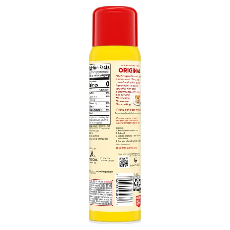 PAM Original Cooking Spray, Canola Oil Nonstick Cooking Baking Spray, oz