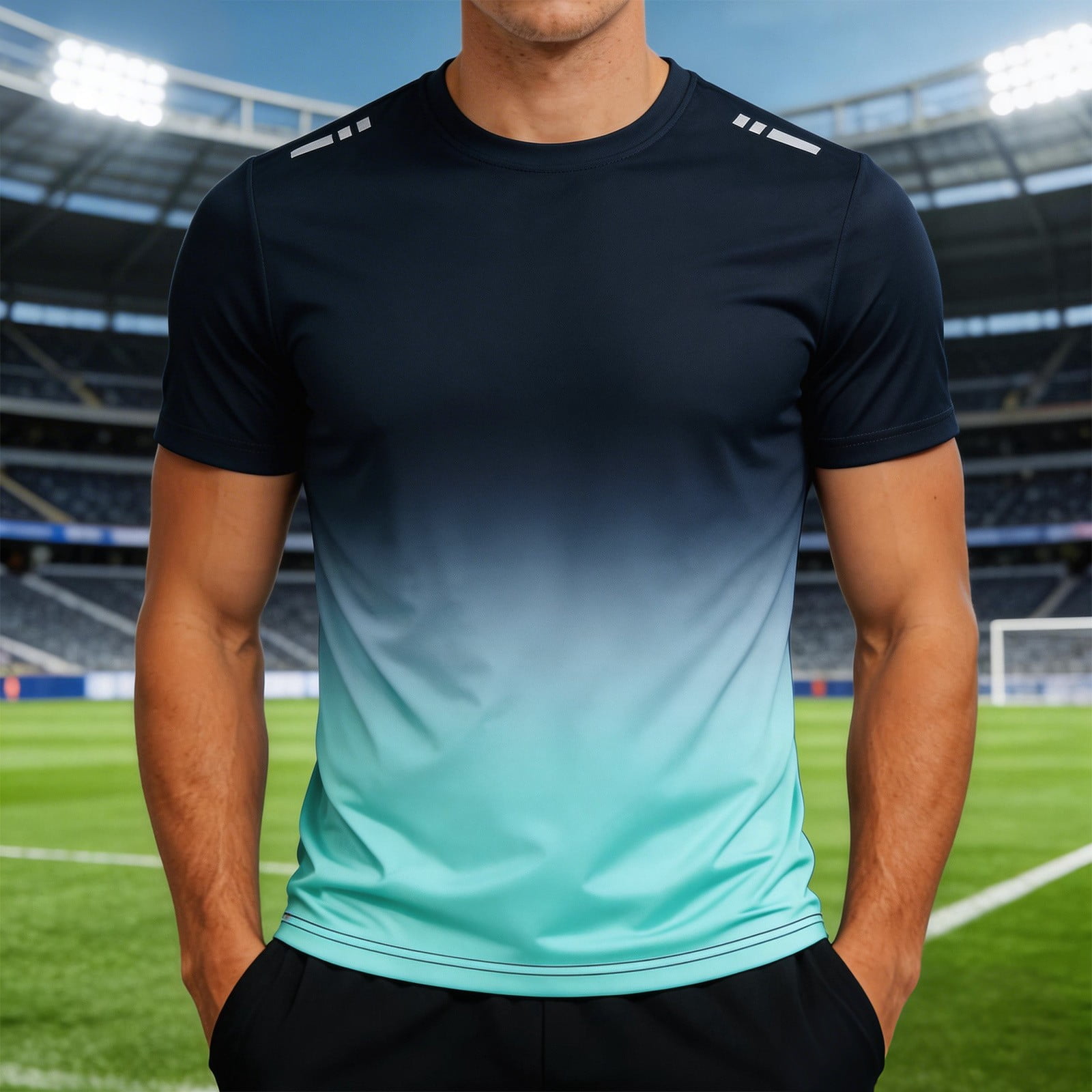 Click here for Laijunccc Mens Gradient Gradient Sports Tee For Da... prices