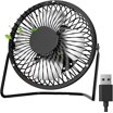 4-inch Mini Metal USB Desk Fan, Portable, Rechargeable, Quiet, for ...