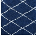 Modway Toryn Diamond Lattice 8x10 Shag Area Rug in Navy and Ivory ...