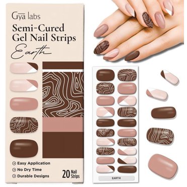 Gya Labs Nail Stickers - Long Lasting Nails for Women - Semi Cured Gel ...