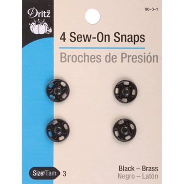 Black Sew - On Snaps - Size 2 6/Pkg - Walmart.com
