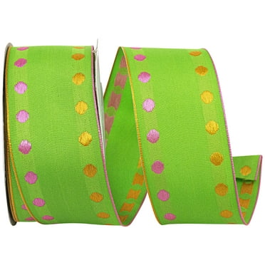 Reliant Ribbon - 92840W-031-40K, Satin Large Dots Value Wired Edge ...