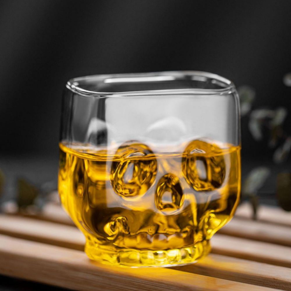 Popvcly Skull Decanter Lead-free Glass Skull Prop Whiskey Bottle With ...