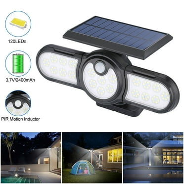 Claoner Solar Lights Outdoor, 106 LED 3000LM Solar Powered Motion Sensor Flood Lights with ...