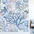 Coastal Coral Privacy Window Film, Decorative Stained Glass Window Film ...
