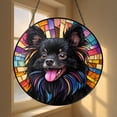 Decorative Dog Stained Glass Style Window Hanging, Fantasy Canine Art ...
