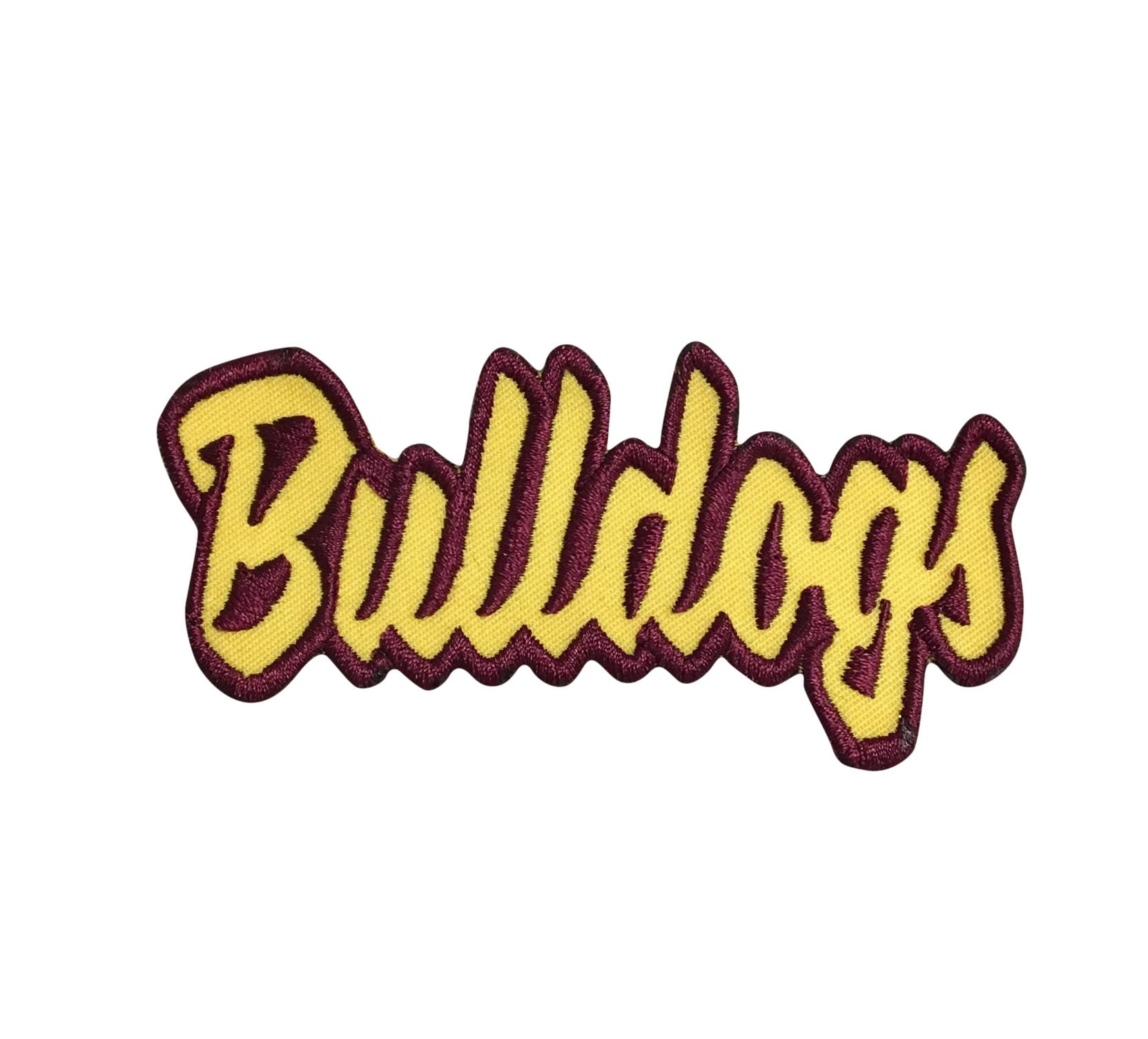Bulldogs - Yellow/Maroon - Team Mascot - Words/Names - Iron on Applique ...