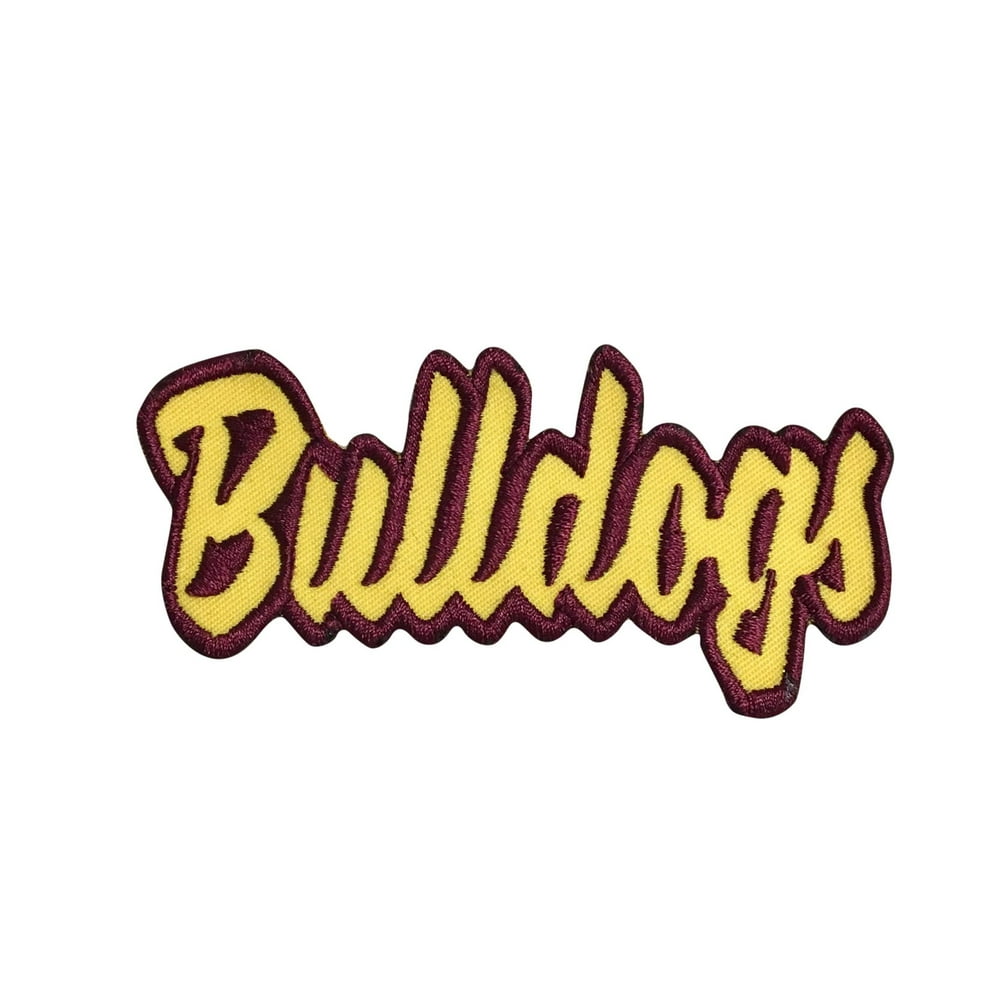 Bulldogs - Yellow/Maroon - Team Mascot - Words/Names - Iron on Applique ...
