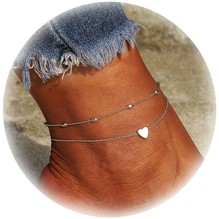 Gold Anklets for Women Layered Beads Anklet for Teen Girls Chain Ankle ...