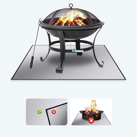 Square Fire Pad 39" Length and Width, Amber Pad for Brazier Outdoor ...