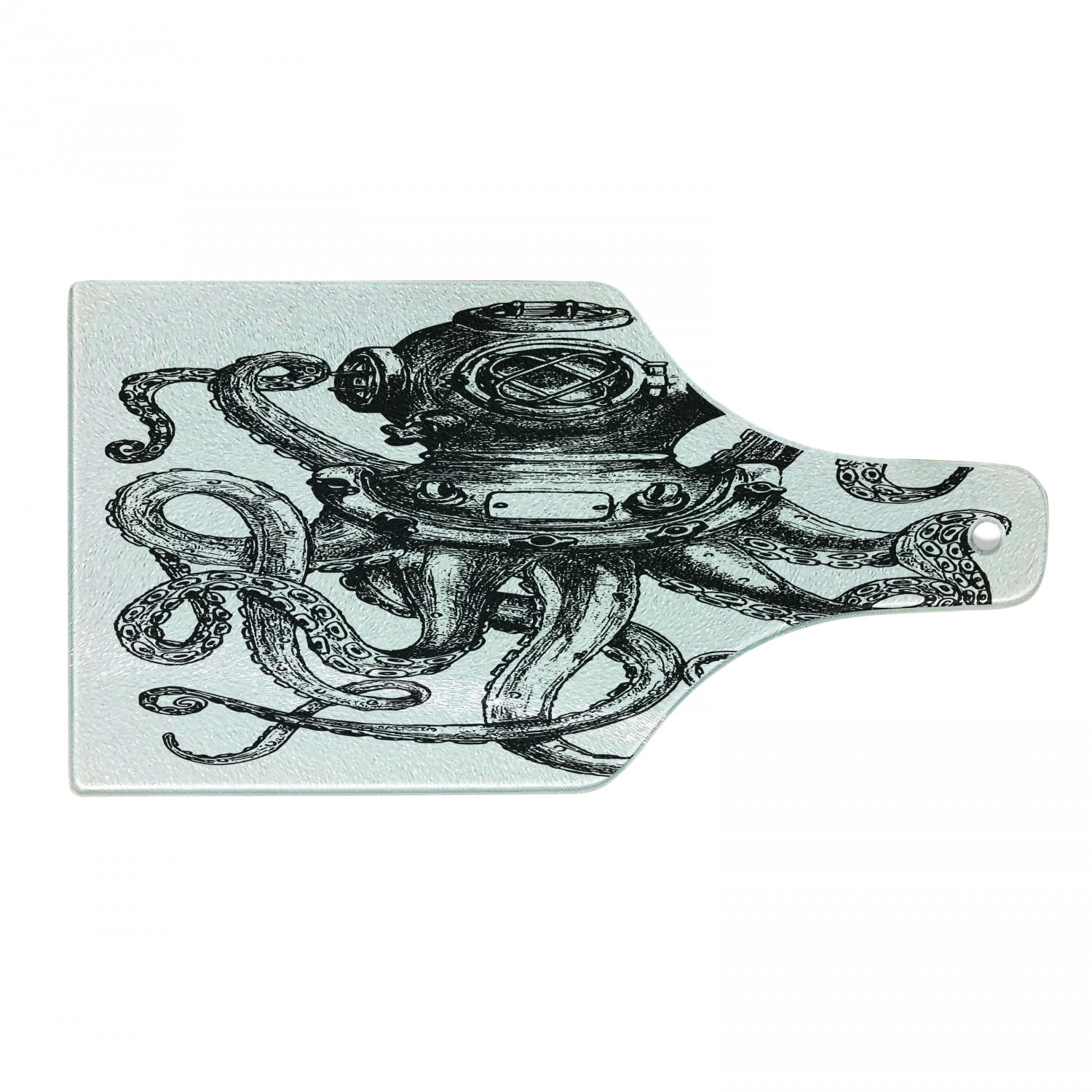 Octopus Cutting Board, Vintage Style Diver Octopus Marine Animal ...
