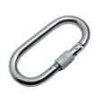 1/4" Carabiner Clip Spring Snap Hook Oval Shape With Lock Nut Stainless ...