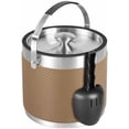 3Quart/3.2L Insulated Ice Bucket with Lid, Scoop, Leather Design Double ...