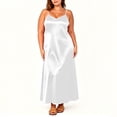 APEXFWDT Long Satin Nightgowns for Women Soft Full Slip Sleep Dress V ...