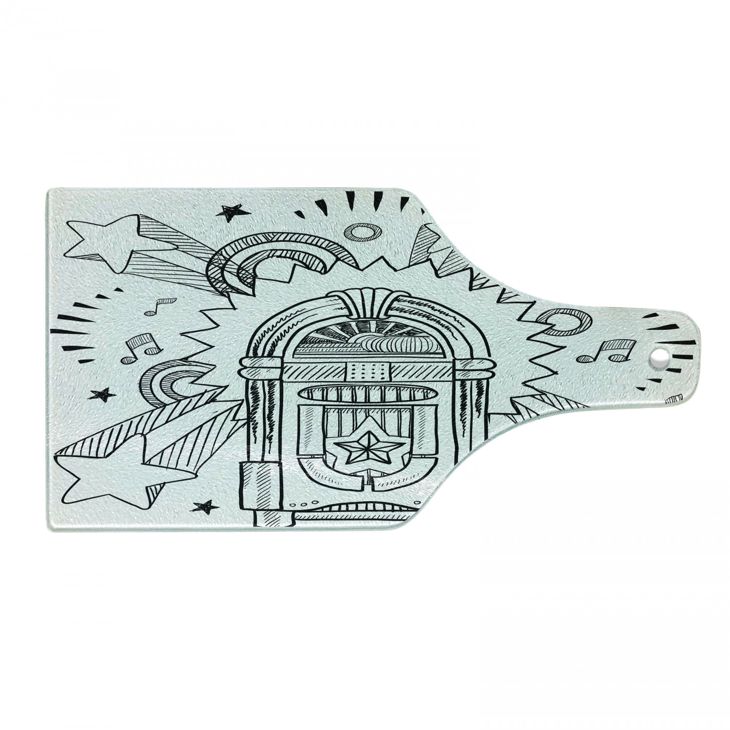 Jukebox Cutting Board, Retro Vintage Cartoon Sketchy Style Radio Music ...