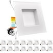 Luxrite 6" Square LED Recessed Lighting, Color Temperature Selectable ...