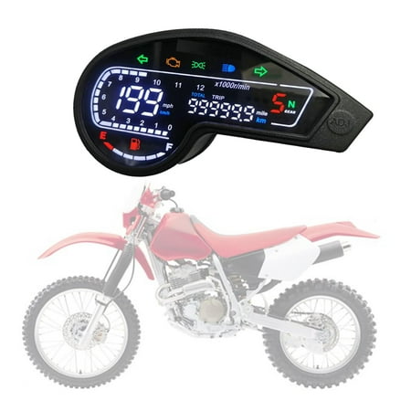 LCD Digital Display Motorcycle Tachometer Backlight Waterproof with ...