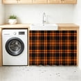 Black Orange Grid Cabinet Curtains 28"W x 35"L, Fall Minimalist Orange ...