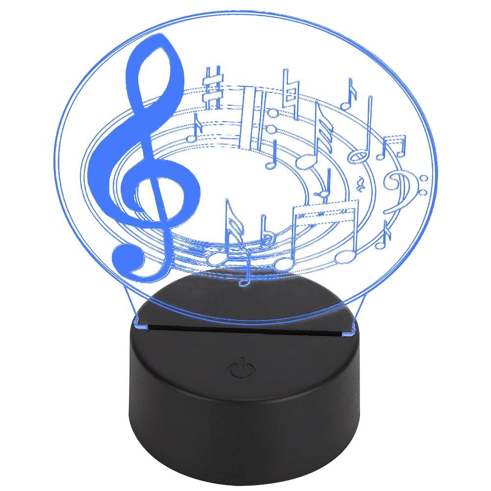 Herwey 3D Musical Notes LED Light USB Touch Table Desk Night Lamp Color ...