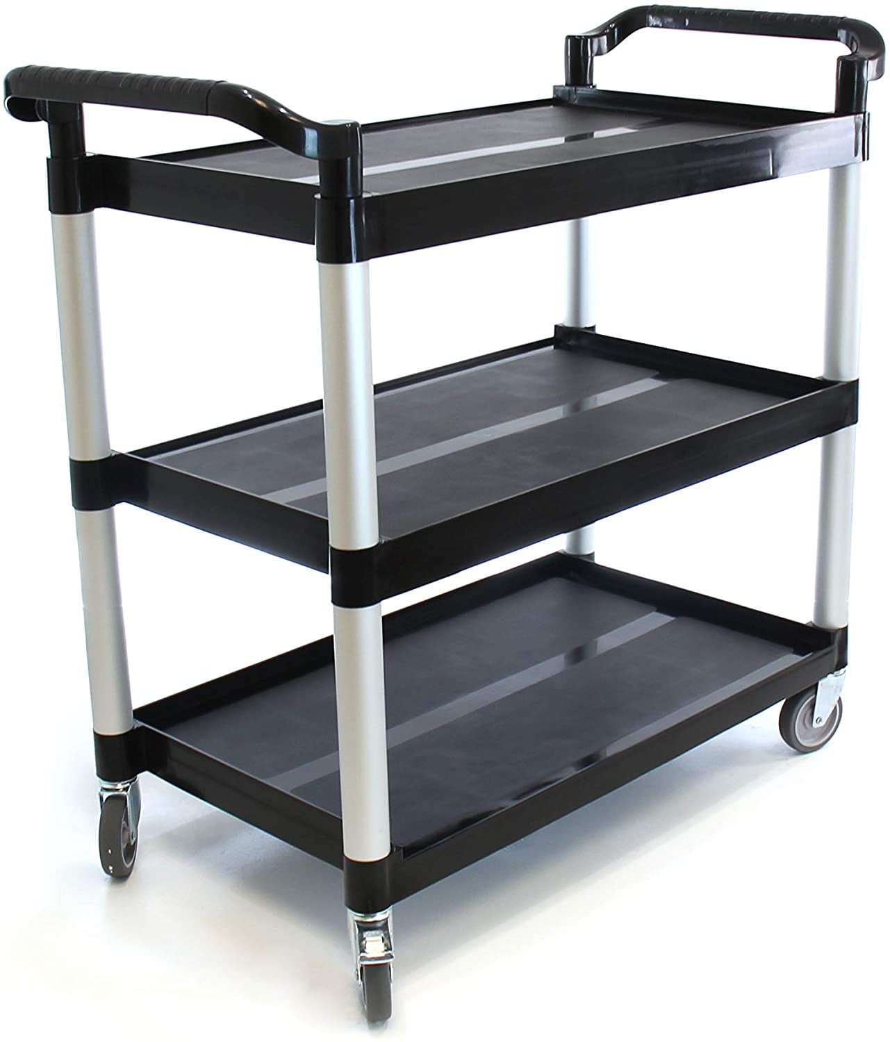 Heavy Duty 3 Shelf Rolling Service Utility Push Cart 350 Lbs Capacity