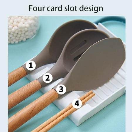 Silicone Utensil Rest with Drip Pad for Multiple Utensils Spoon Rest ...