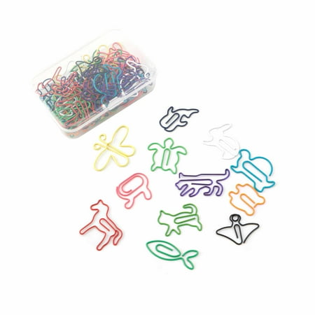 12 Types of Animal Shapes Paper Clip with Plastic Box Paperclip Paper ...