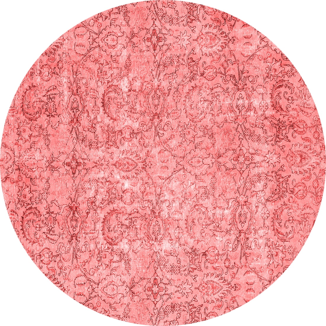 Ahgly Company Indoor Round Abstract Red Modern Area Rugs, 8' Round ...