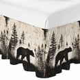 Queen Bed Skirt 18 Inch Drop, Forest Brown Bear Silhouette Easy Fit ...