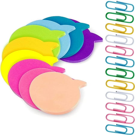 24 Pieces Bubble Shape Sticky Notes Paper Clips Set 12 Pieces Self ...