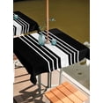Abstract White Striped Square Outdoor Tablecloth with Umbrella Hole ...