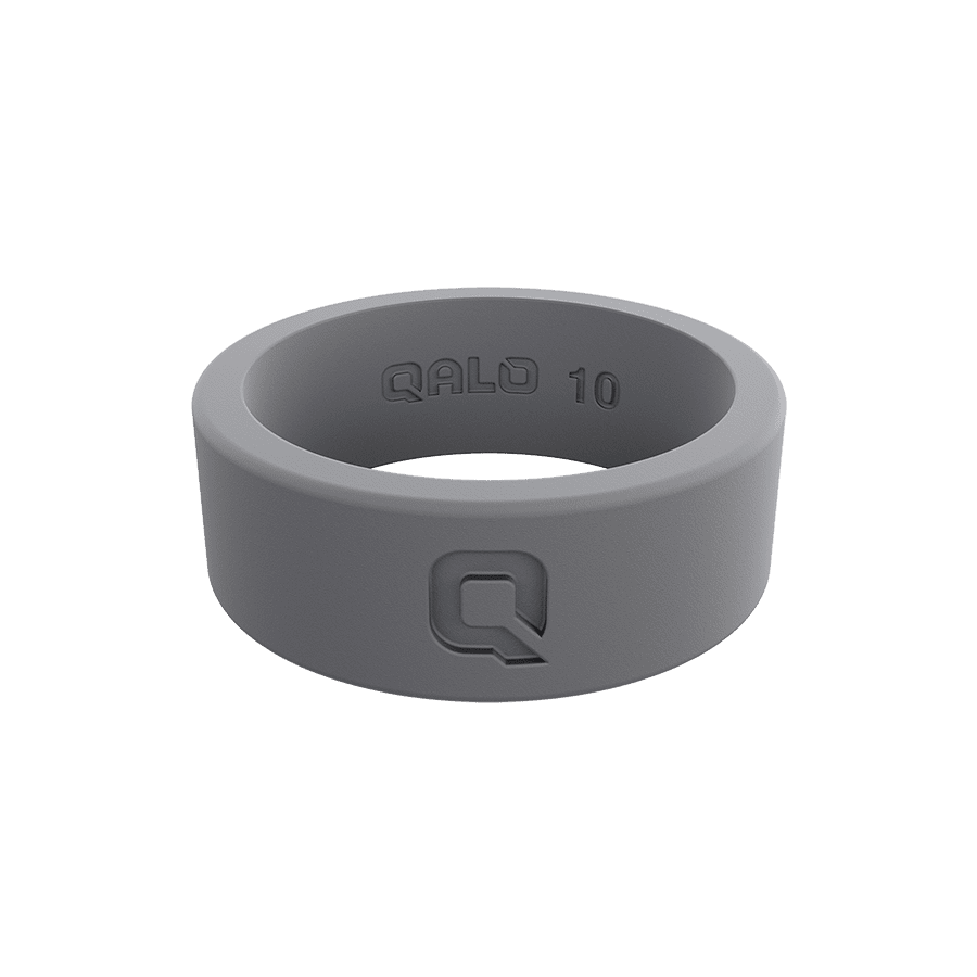 QALO Men's Classic Ultra-Durable Silicone Ring, Gunmetal Silver, Size 9 ...