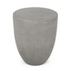 GDF Studio Attola Outdoor Lightweight Cement End Table, Modern Patio ...