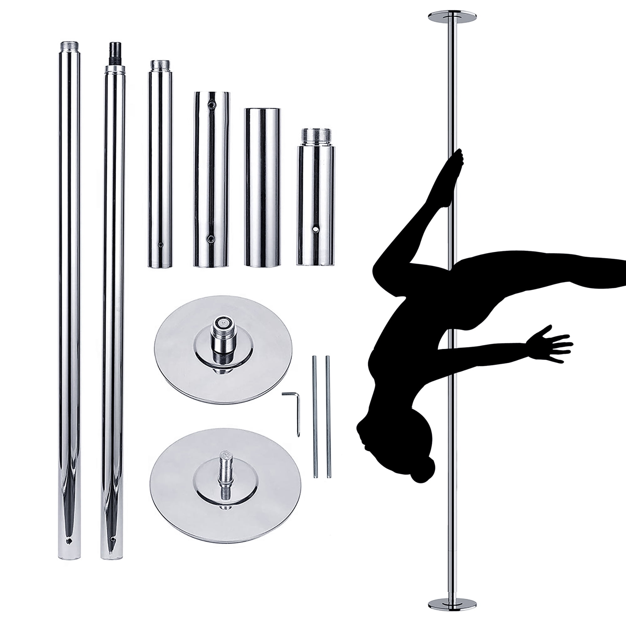 Costway 45mm Adjustable Spinning Static Dancing Pole for Beginner ...
