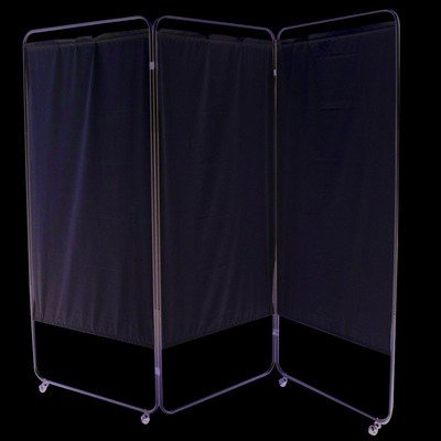 King Size 3-Panel Privacy Screen with casters, vinyl, white, 6 mm thick ...