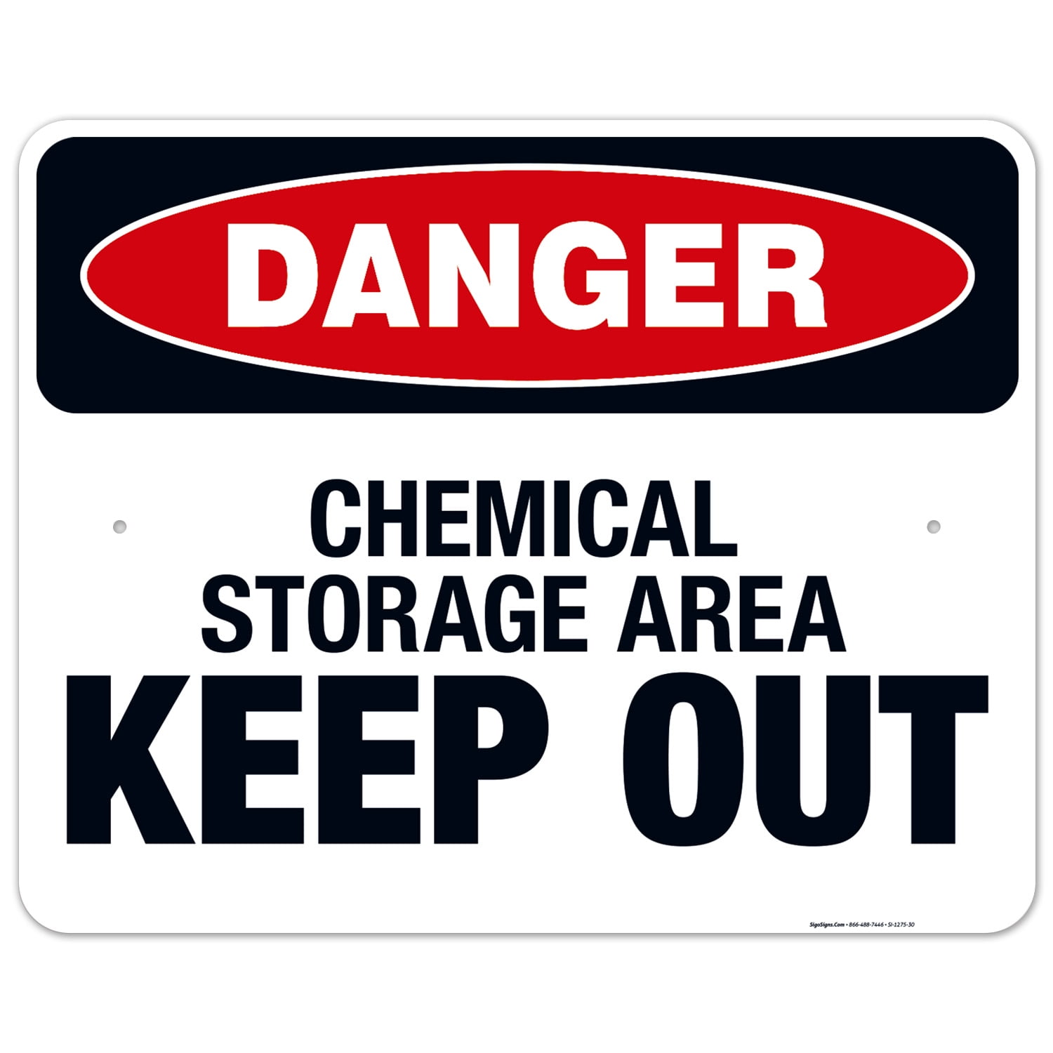 Danger Chemical Storage Area Keep Out Sign, OSHA Danger Sign, 24x30 ...