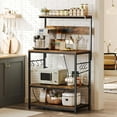 Kitchen Bakers Rack with Power Outlet, Coffee Bar Table 4 Tiers ...