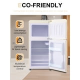 Krib Bling 3.5 Cu.ft Mini Fridge with Freezer, Retro Design, Adjustable ...