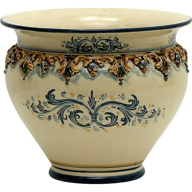 SOFIA Cachepot Planter Vase Sicilian Deruta Round Large Ceramic ...