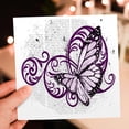 3drose, Pretty Purple Faux Glitter Butterfly on a Flourish Background ...