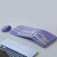 Wireless Ergonomic Keyboard and Mouse Combo with PU Wrist Rest, 2.4G ...