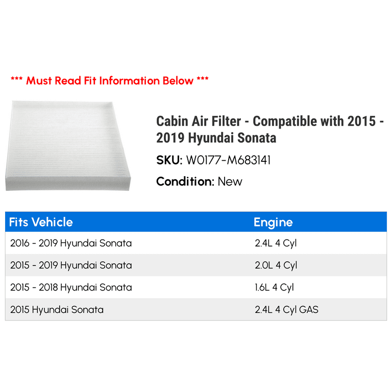 2016 hyundai sonata cabin air filter store