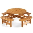 Costway 8-Person Round Picnic Table Set with Benches - Walmart Business ...