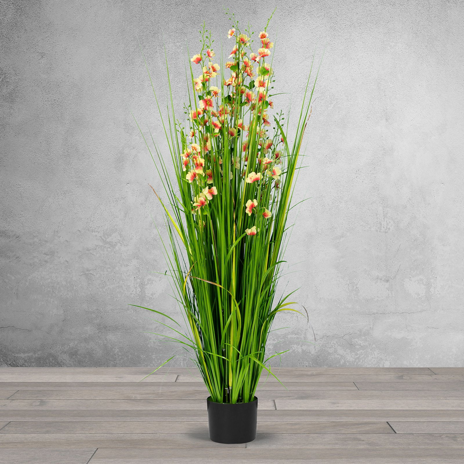 5 Feet High Artificial Reed with Decorative Yellow and Pink Flowers ...