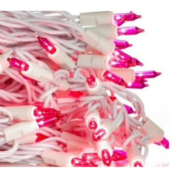 Pink Mini Lights - White Wire - Walmart.com - Walmart.com